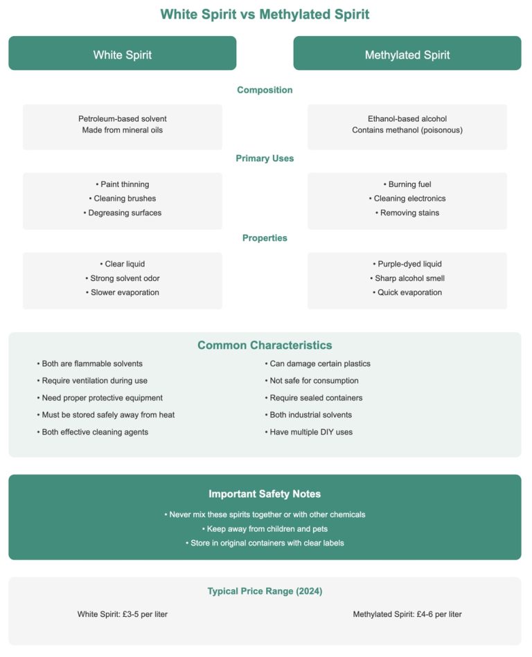 Difference between White Spirit and Methylated Spirit explained